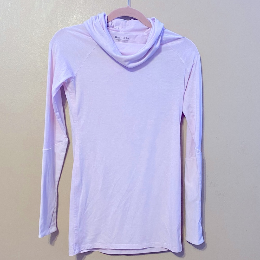 Athleta Essence Hooded Cowl Neck Long Sleeve Hooded T… - Gem